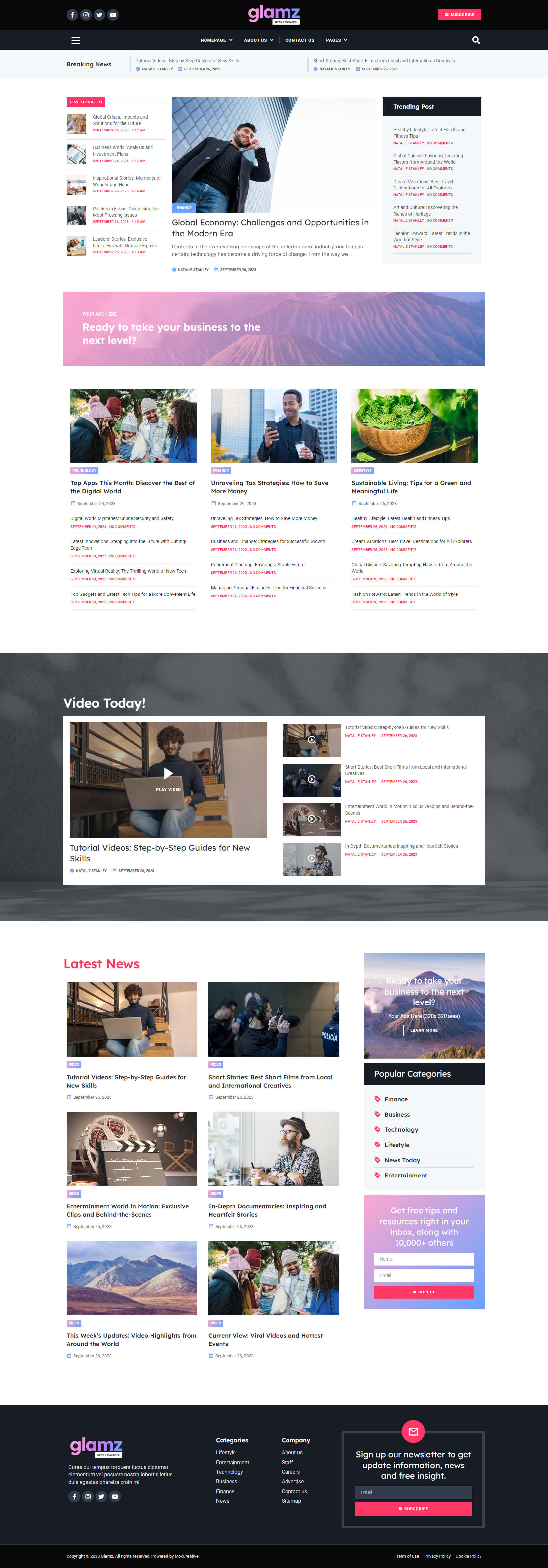 Glamz - News & Magazine Elementor Template Kit by moxcreative | ThemeForest